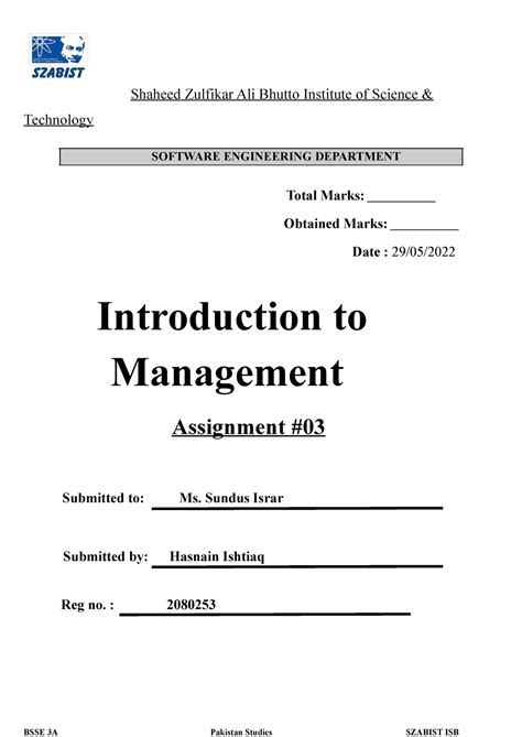 Itm Assignment 04 Cfvb Shaheed Zulfikar Ali Bhutto Institute Of