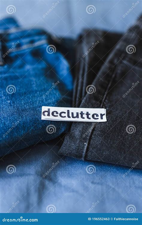 Declutter Label On Different Jeans In Various Denim Colors Tidying Up