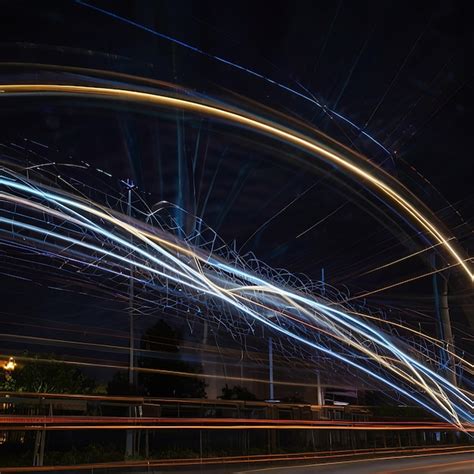 shimmering light trails forming intricate abstract designs with dynamic