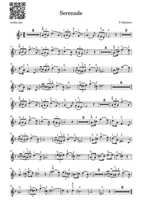 Serenade By Franz Schubert Violin Solo Digital Sheet Music Sheet