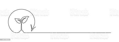 성장하는 식물은 하나의 연속적인 선 그리기에 루프 화살표가 있는 나뭇잎을 남깁니다 재생 가능한 녹색 에너지와 환경 친화적인