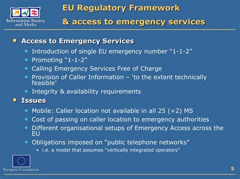 Ppt Eu Regulatory Framework For Emergency Services Coordination