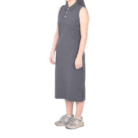 Sleeveless Long Polo Dress Steel Grey Origin Garments