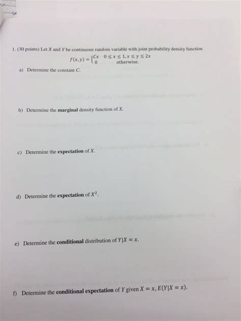 solved let x and y be continuous random variable with joint