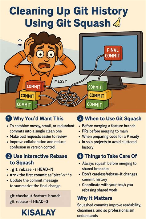git gitsquash cleancode versioncontrol devops softwareengineering