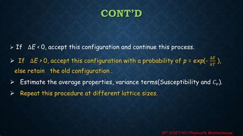 Monte Carlo Simulation Of Ising Model For Ferromagnetic Materials Pptx Physics Science