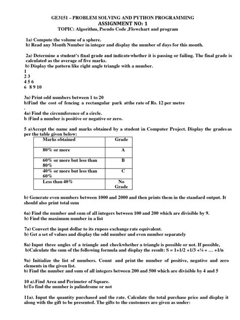 python assignment topics pdf numbers area