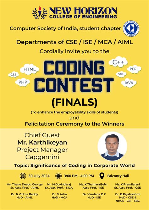 Coding Contest Finals Cse Department Nhce