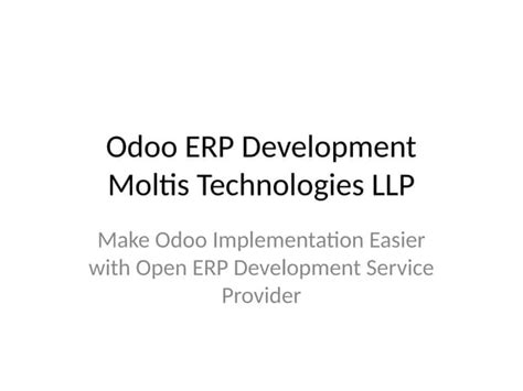 Odoo Introduction Pptx