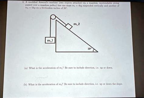 Solved Texts 4 A Modified Atwoods Machine Has Two Objects Attached