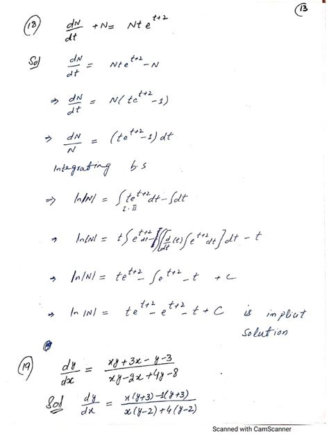 Diff Eqn Ex No 34 Pdf