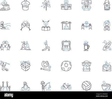 Agile Motion Line Icons Collection Flexibility Adaptability
