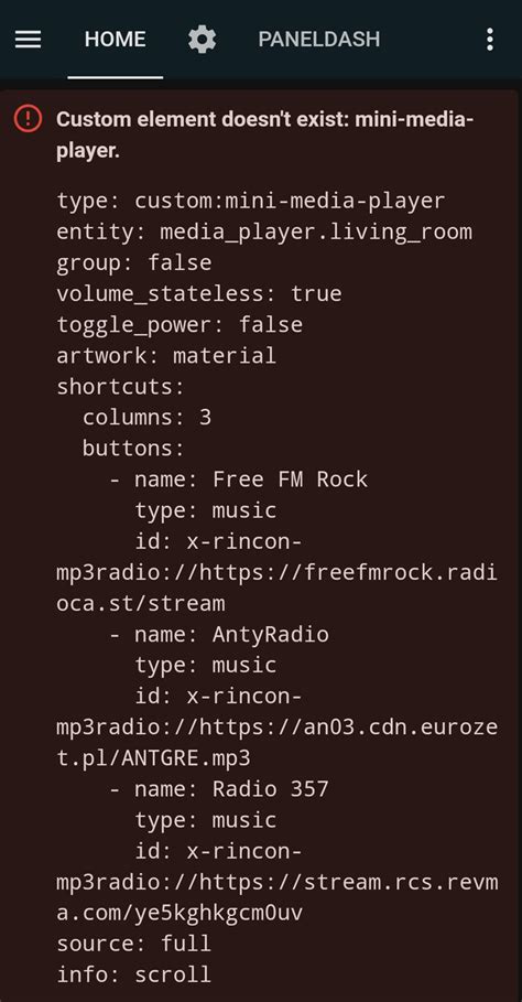 Mini Media Player Not Working In Companion App Home Assistant