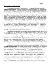 Activity Hypothesis Testing Docx Scenario Hypothesis Testing And Data Analysis One Method