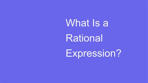 What Is A Rational Expression House Of Math