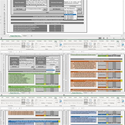 Microsoft Excel Data Input Interface Of The Infrastructure Projects