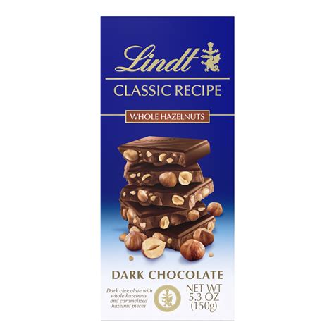 Lindt Classic Recipe Caramel And Whole Hazelnut Dark Chocolate Candy Bar