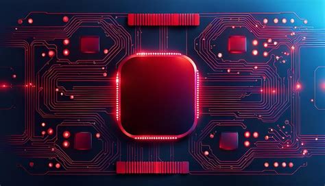 Circuits Blue And Red Gradient Digital Background Premium Ai Generated Image