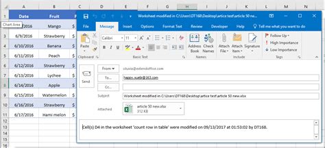 How To Send Email If A Certain Cell Is Modified In Excel