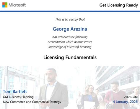 Microsoft Licensing Certification Softwareservices George Arezina