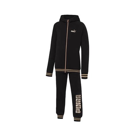 Puma Tuta Sportiva Con Zip E Cappuccio Nero Bambina Acquista Online