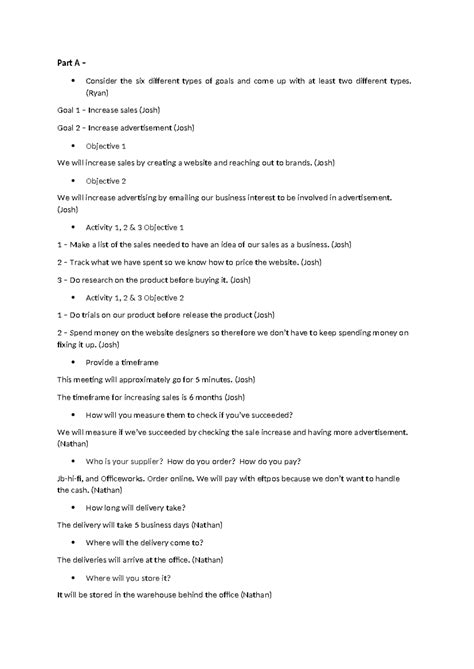 Business P4 Task 1 Dwef Part A Consider The Six Different Types