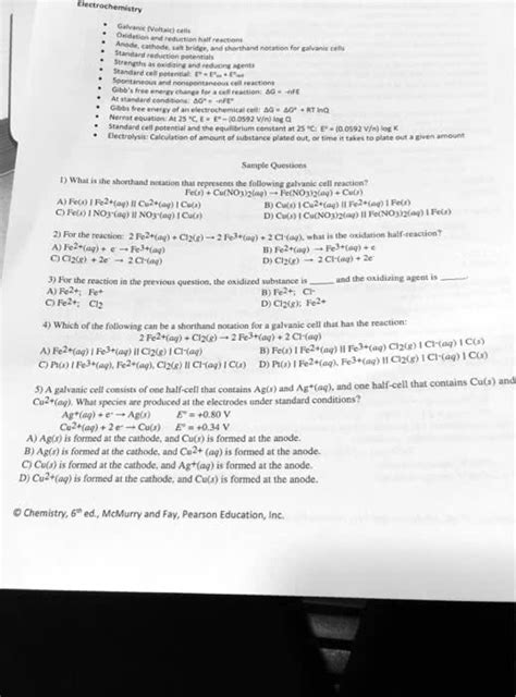 solved electrochemistry galvanic voltaic cells oxidation and