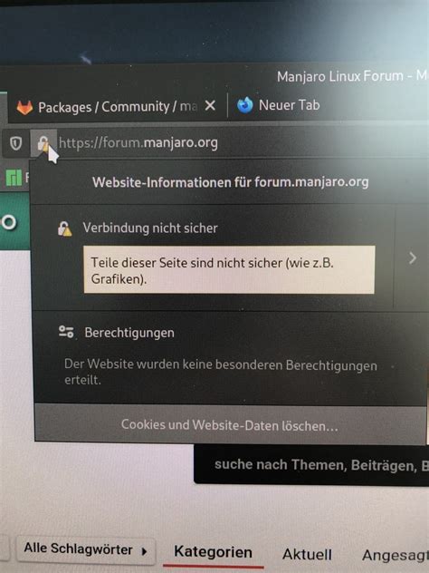 Maintain Report Firefox Reporting Parts Of The Forum Page Are Not Secure Forum Manjaro