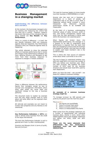 KPI Or KRI PDF