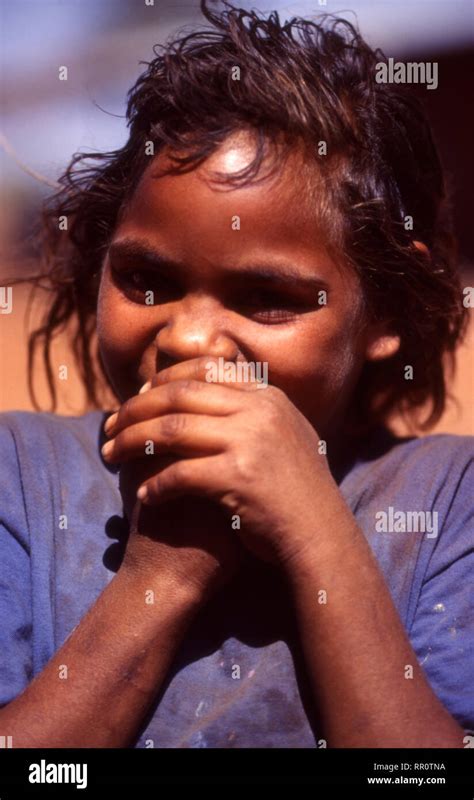 Happy Teenage Aboriginal Girl Yuelamu Aboriginal Community Mount