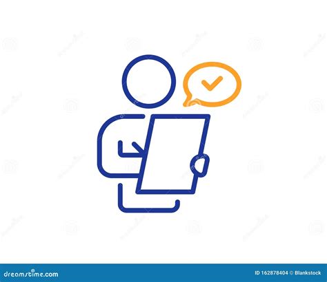 Customer Survey Line Icon Contract Application Sign Agreement