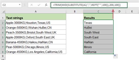extract text between first and second comma from text strings