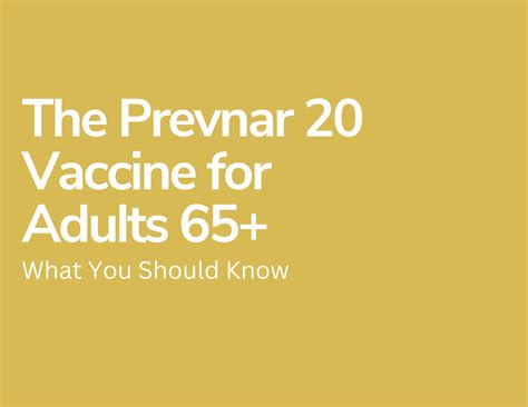 The Prevnar 20 Vaccine For Adults 65 Mfht