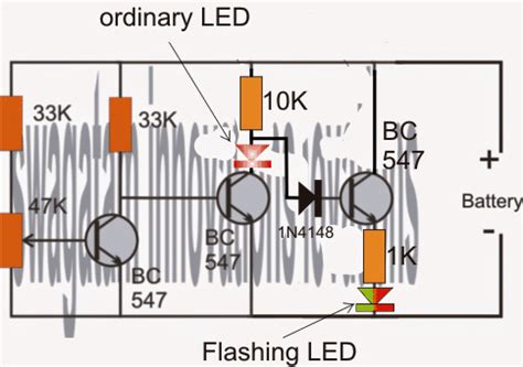 Flashing LED Battery Low Indicator Circuit Homemade Circuit Projects