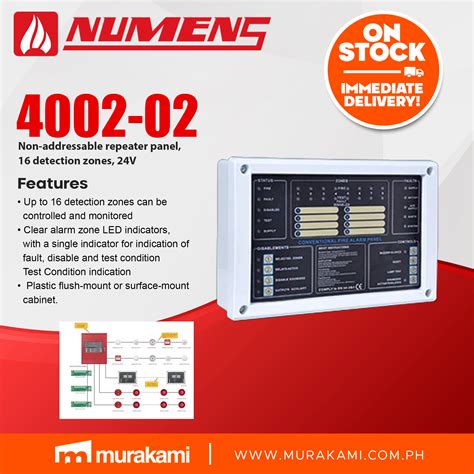 Numens 4002 02 Non Addressable Repeater Panel 16 Detection Zones 24v Murakami