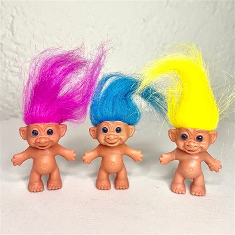 80s Uneeda Dam Troll Dolls Rare Collectible Set Made In Korea By Russ