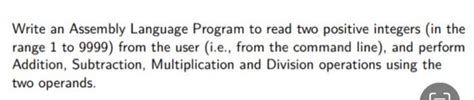 Solved Need Assembly Language Program For Three Questions