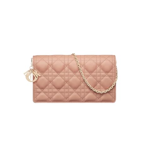 디올 레이디 파우치 로즈 드 방 까나쥬 램스킨 Dior Kream