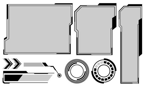 Hud Frames Black And Grey User Interface Elements Design Modern