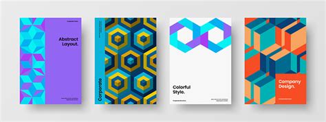 놀라운 모자이크 육각형 엽서 템플릿 구성 밝은 잡지 표지 벡터 디자인 개념 컬렉션입니다 0명에 대한 스톡 벡터 아트 및 기타 이미지 0명 A4 용지 개념 Istock