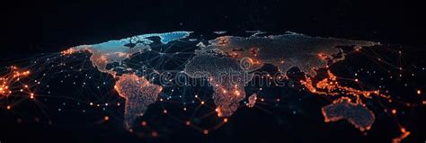 global network visualization shows worldwide digital transformation