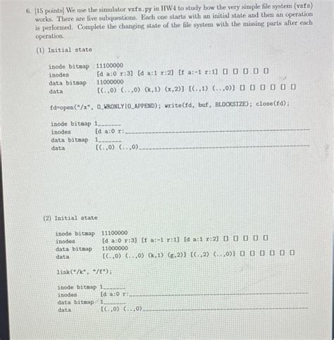 Solved 6 15 Points We Use The Simulator Vsfspy In Hw4 To