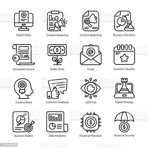 Digital Marketing Vector Outline Icon Design Illustration Digital Marketing Symbol On White