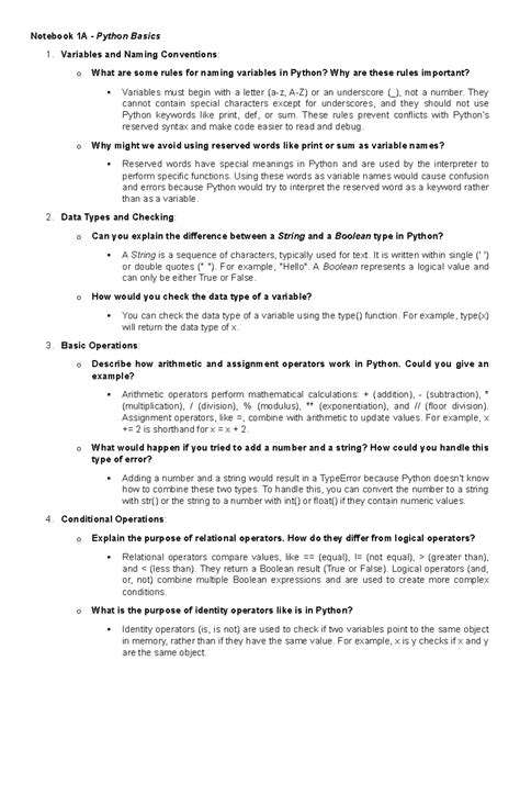 Sample Oral Exam Qs Practice Problems Notebook 1a Python Basics