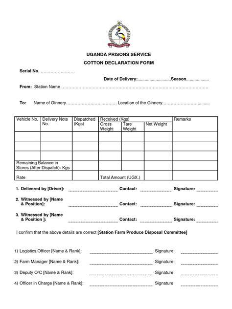 Ups Cotton Declaration Form Final Pdf