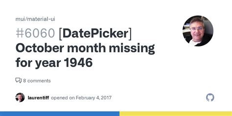 Datepicker October Month Missing For Year 1946 · Issue 6060 · Mui