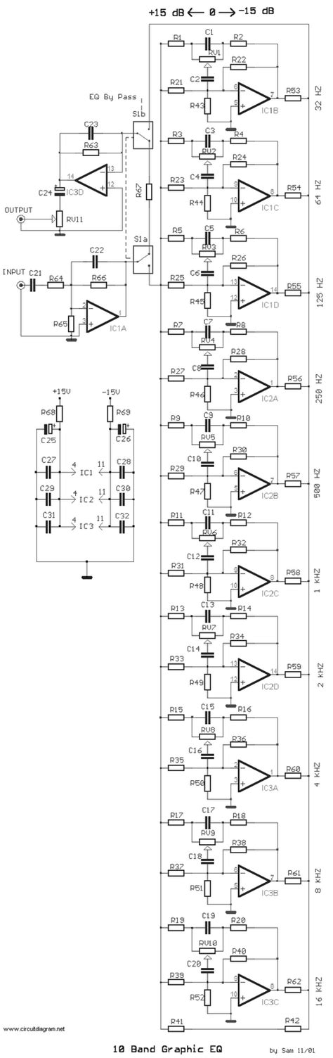 Graphic Equalizer Schematic 10 Band Mono Electronic Circuit Schematic Wiring Diagram