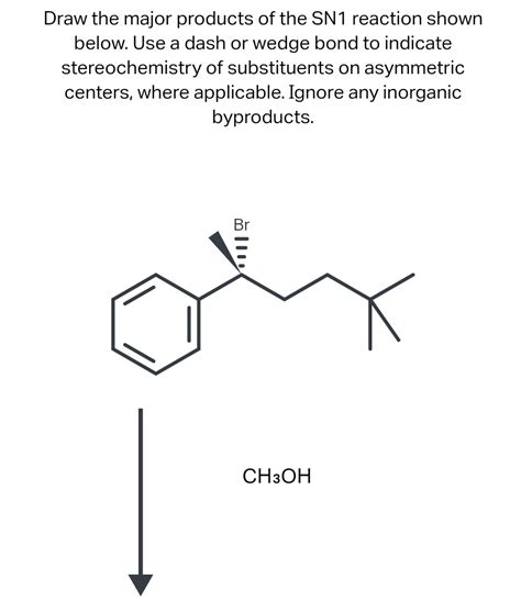 Solved Draw the major products of the SN1 reaction shown | Chegg.com