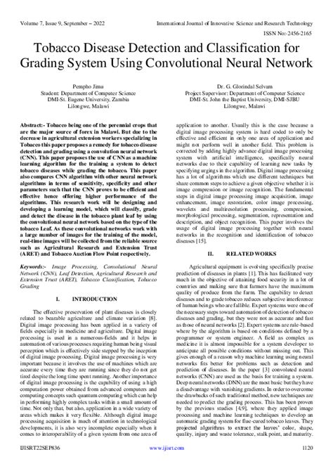 pdf tobacco disease detection and classification for grading system