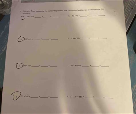 2 Estimate Then Solve Using The Standard Algorithm Use A Separate